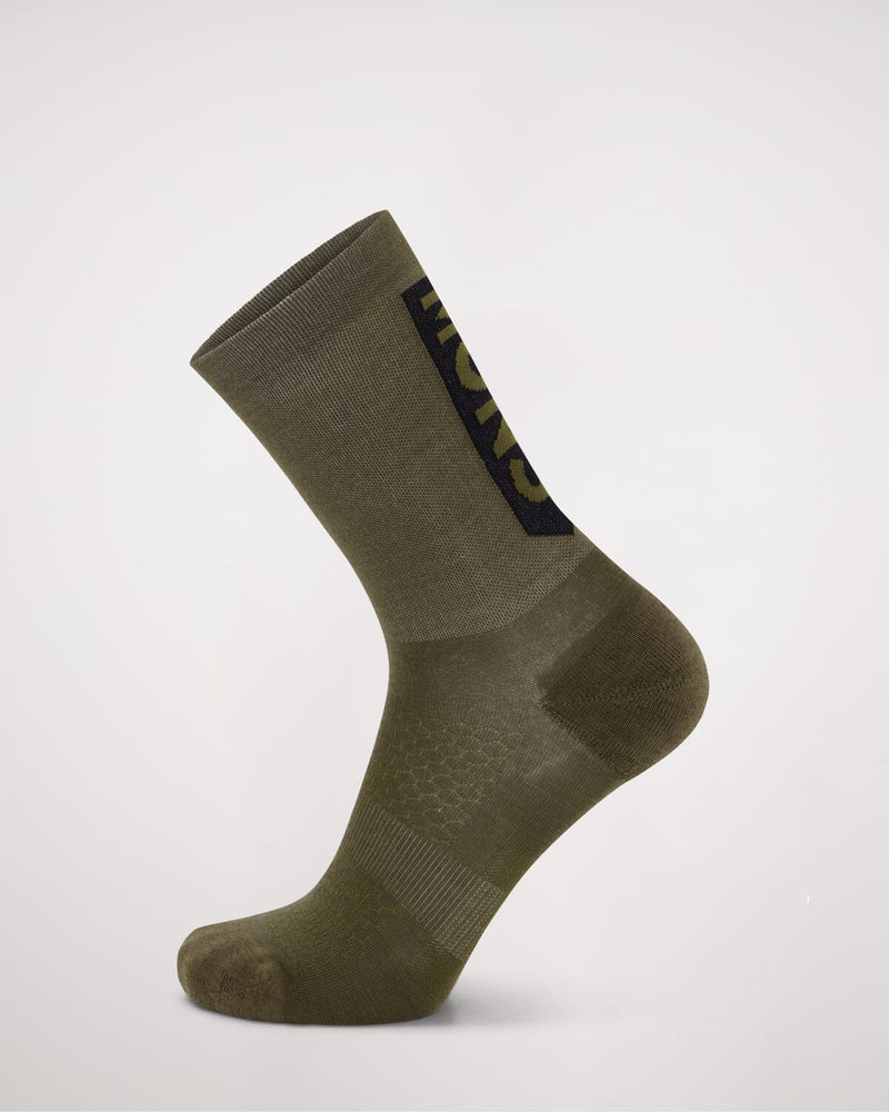 Unisex Atlas Merino Crew Sock - Dark Olive | Mons Royale New Zealand